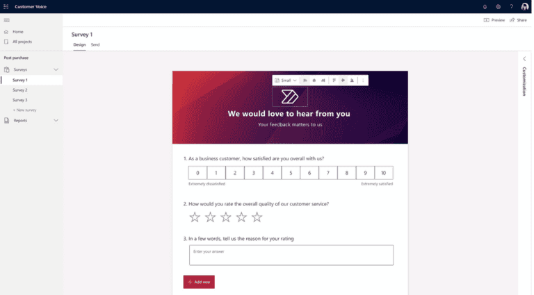 Microsoft Dynamics 365 Customer Voice - Purely CRM
